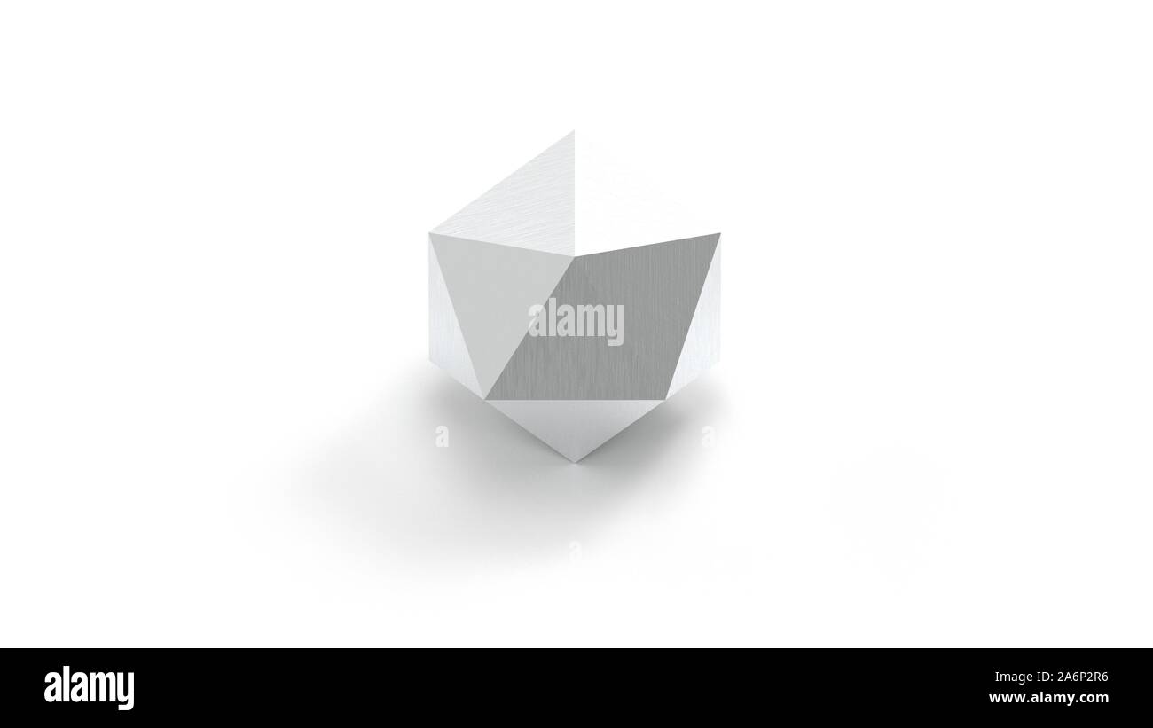3d rendering of an icosahedron isolated on white background Stock Photo ...