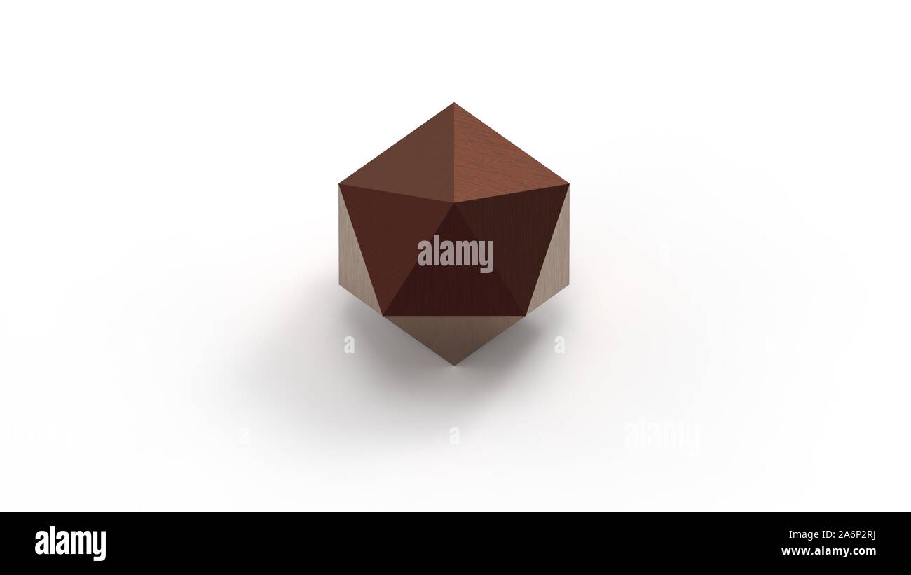 3d rendering of an icosahedron isolated on white background Stock Photo ...