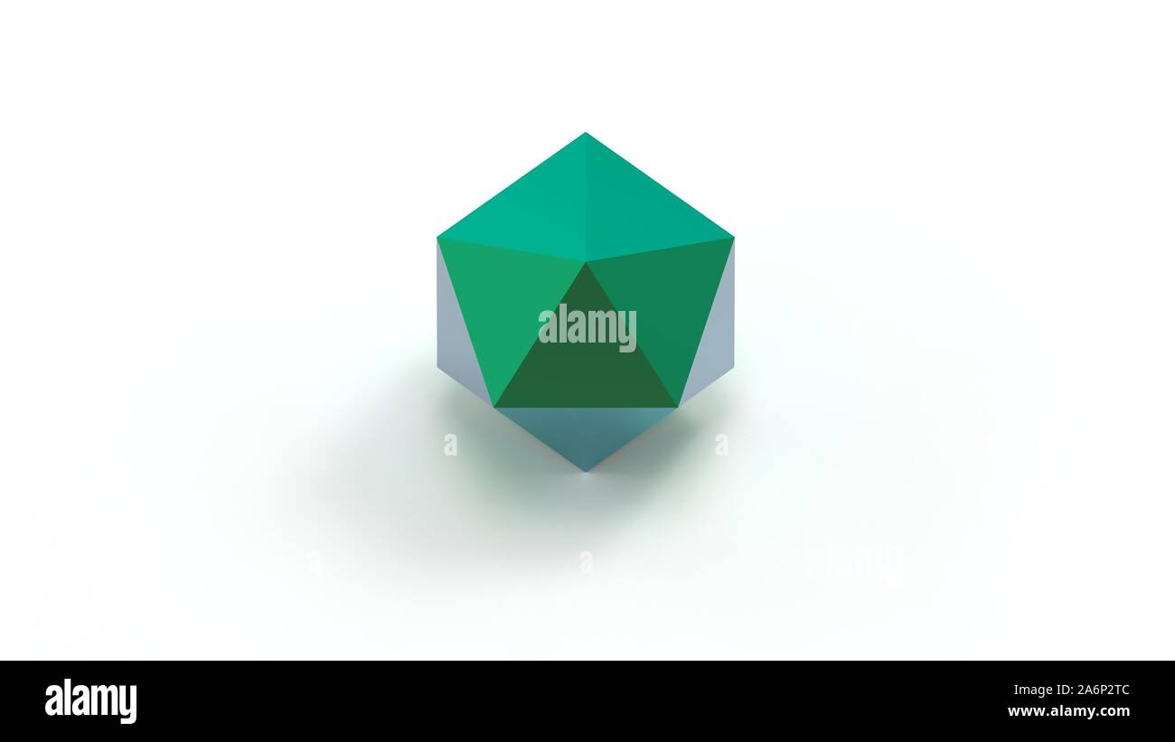 3d rendering of an icosahedron isolated on white background Stock Photo ...