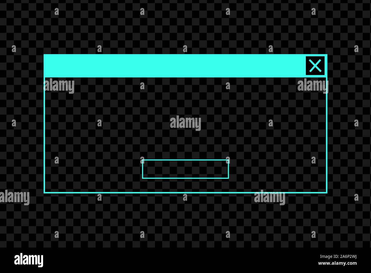 System message dialog box. Neon error or information window frame Stock ...