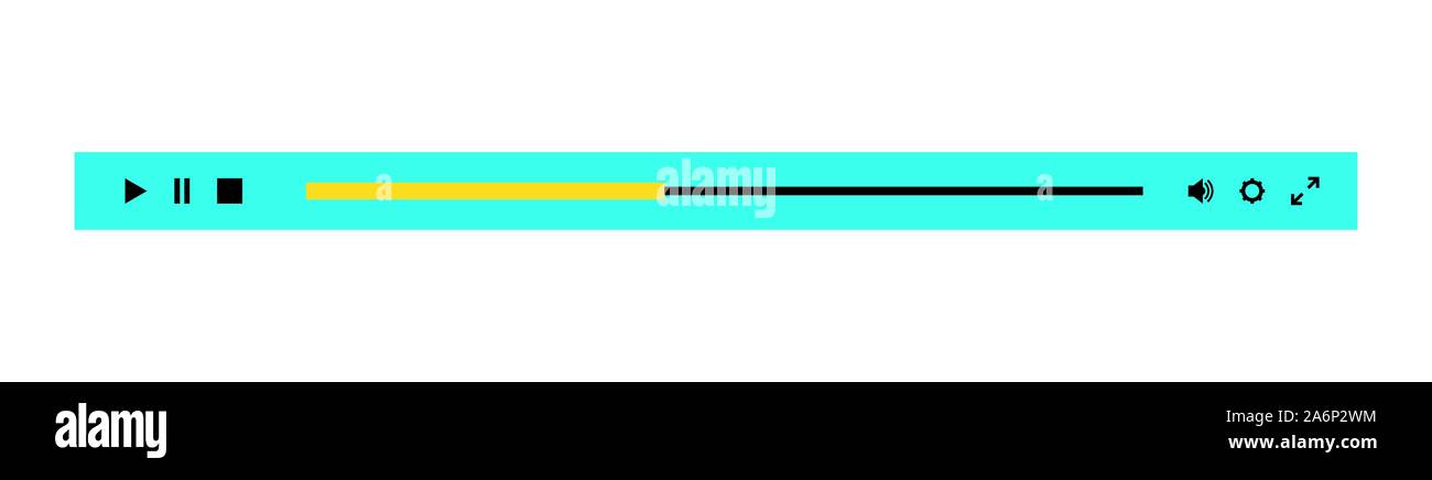 Audio or video player navigation bar with playback buttons Stock Vector ...