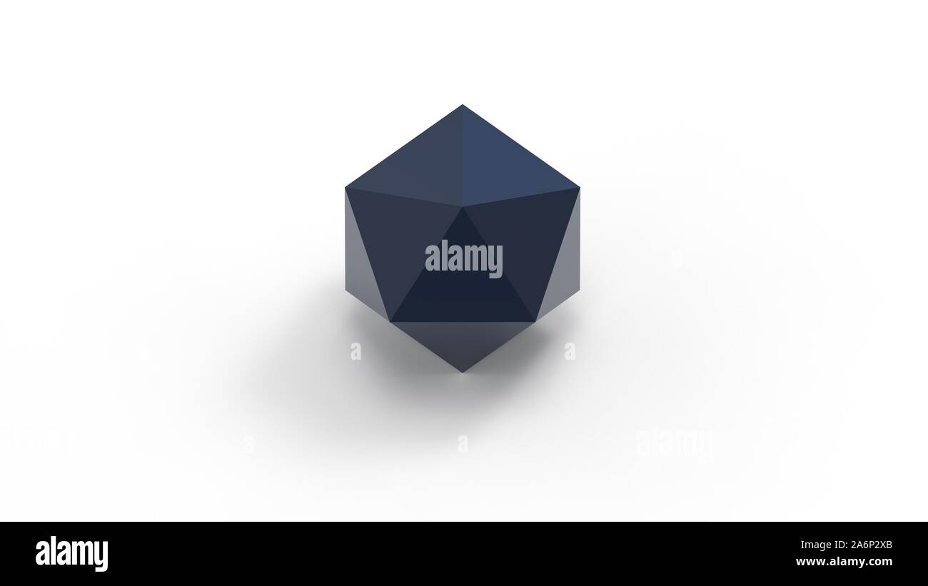 3d rendering of an icosahedron isolated on white background Stock Photo ...