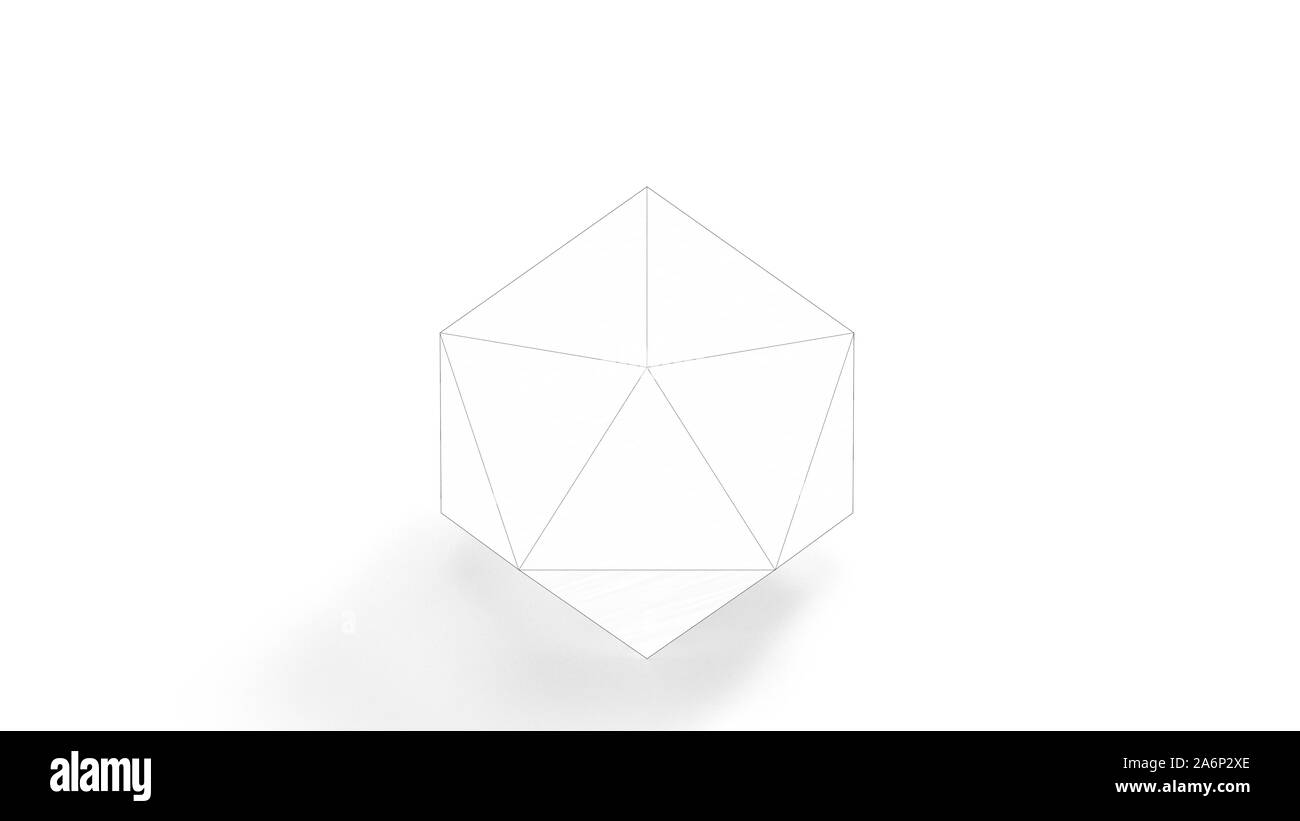3d rendering of an icosahedron isolated on white background Stock Photo ...