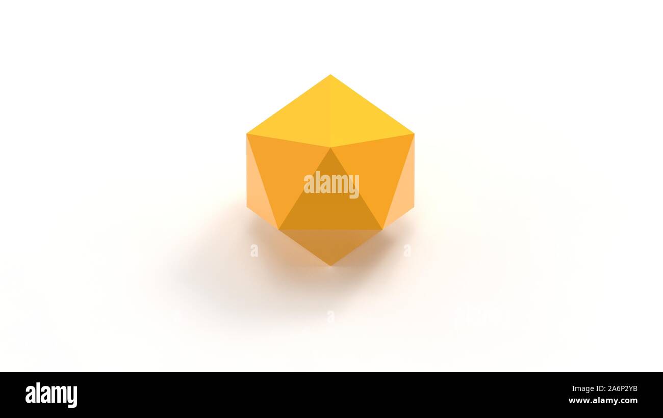 3d rendering of an icosahedron isolated on white background Stock Photo ...