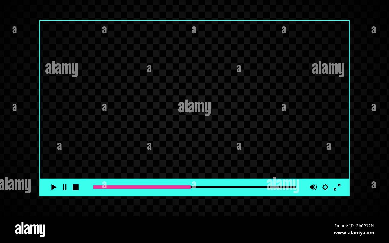 Blank web player interface. Contrast and punchy neon theme Stock Vector ...