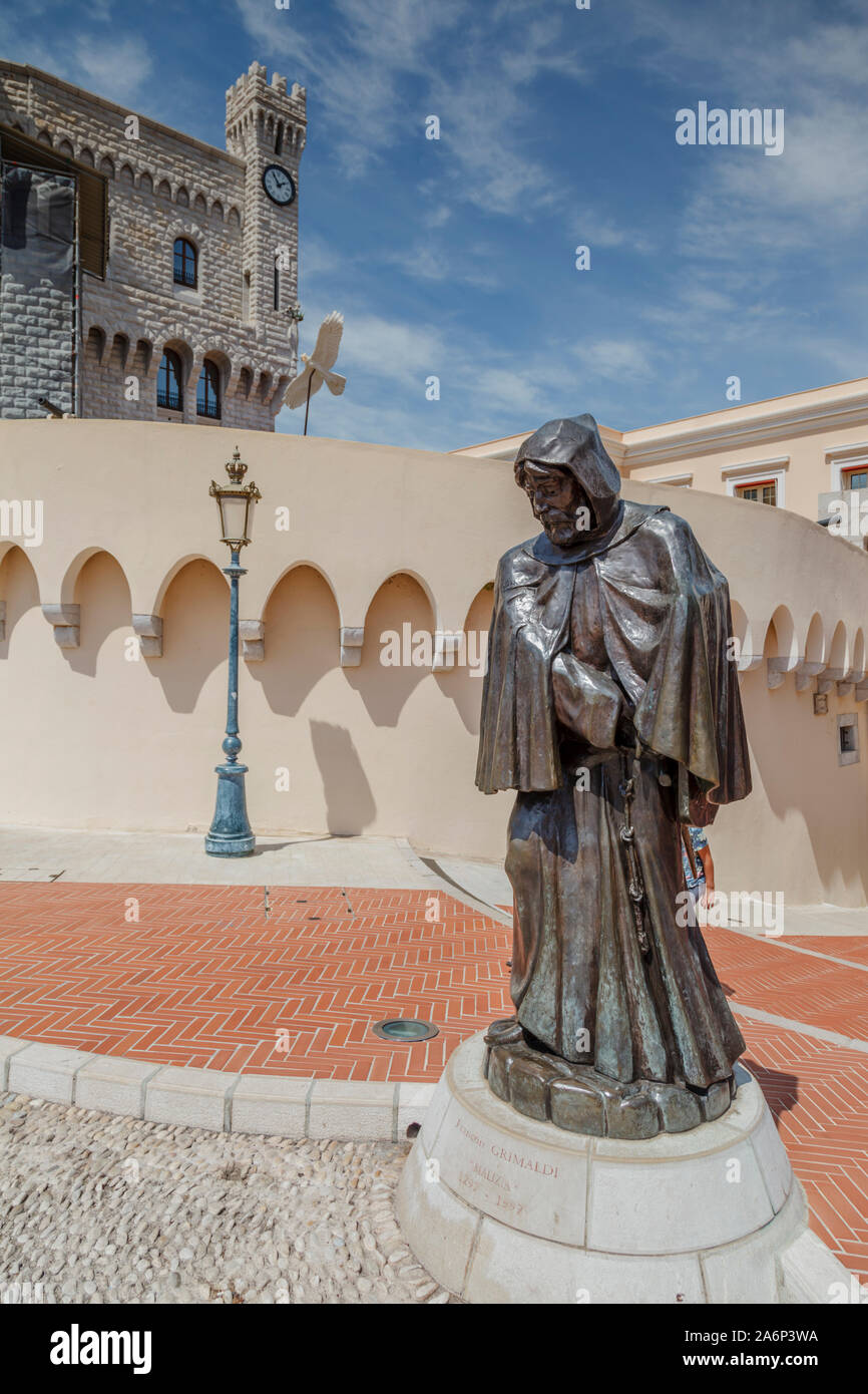 The statue of François Grimaldi in the precincts of the Princes Palace ...