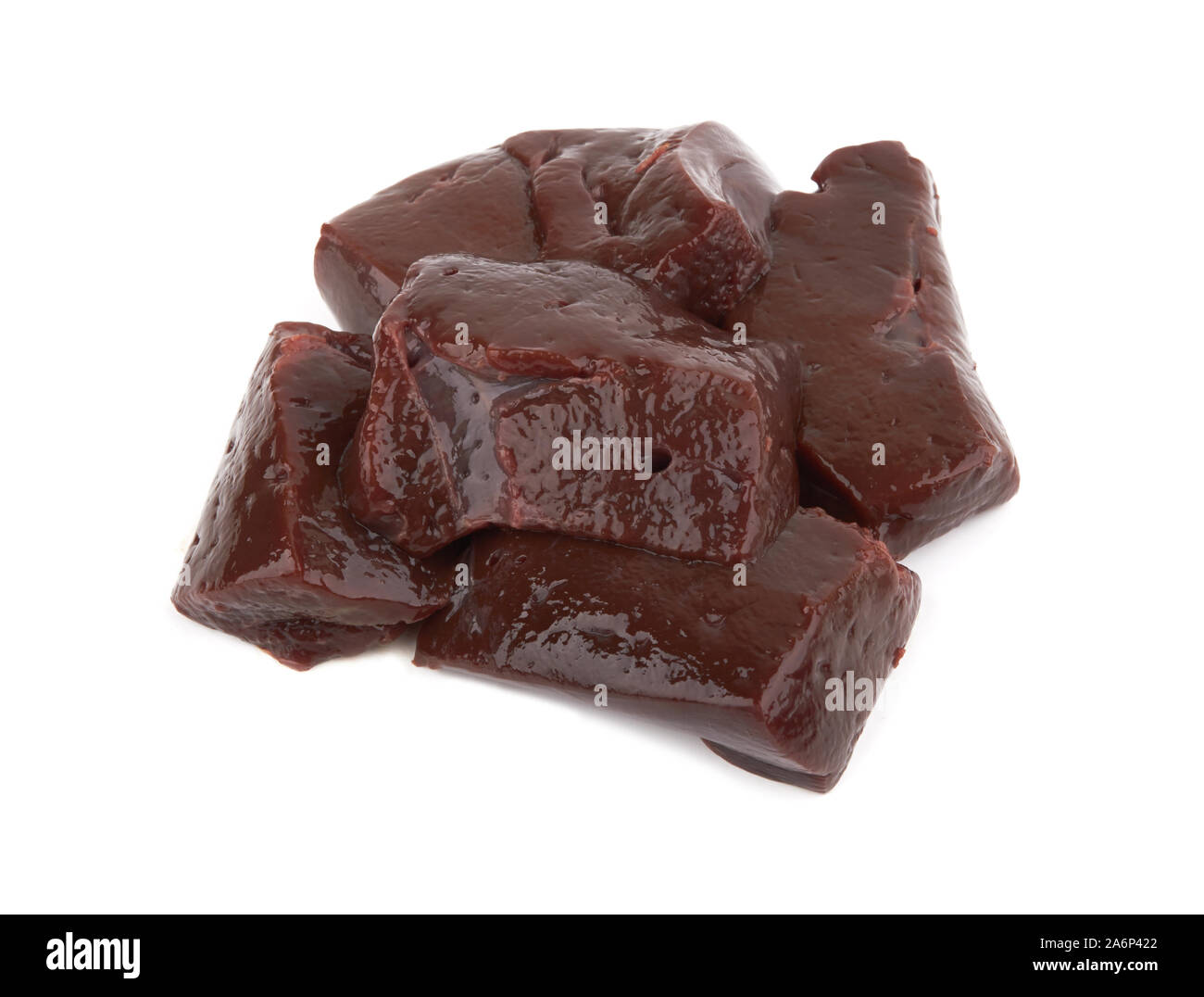 raw liver fillet on a white background Stock Photo - Alamy