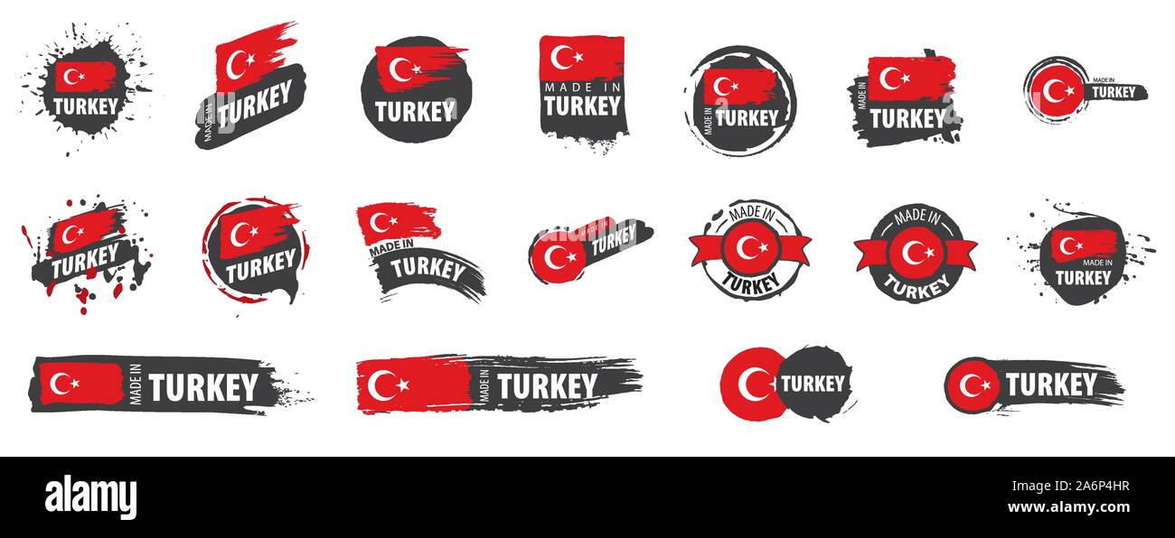 Turkey flag, vector illustration on a white background Stock Vector ...