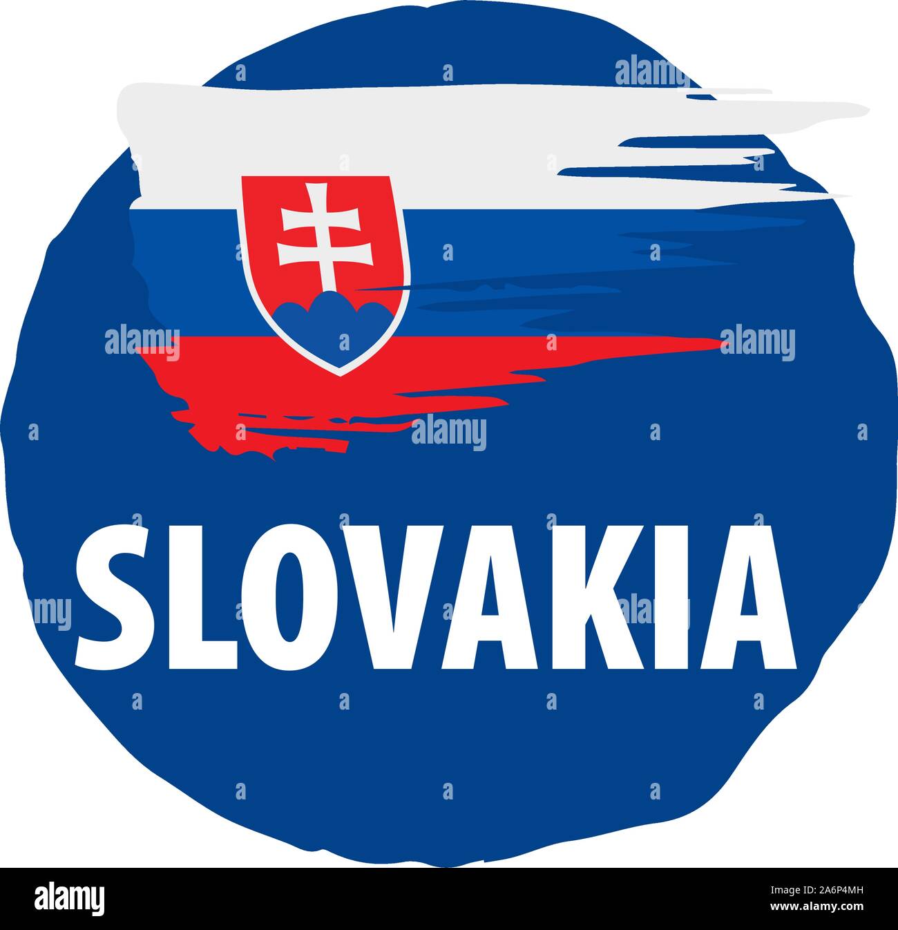 Slovakia flag, vector illustration on a white background Stock Vector ...
