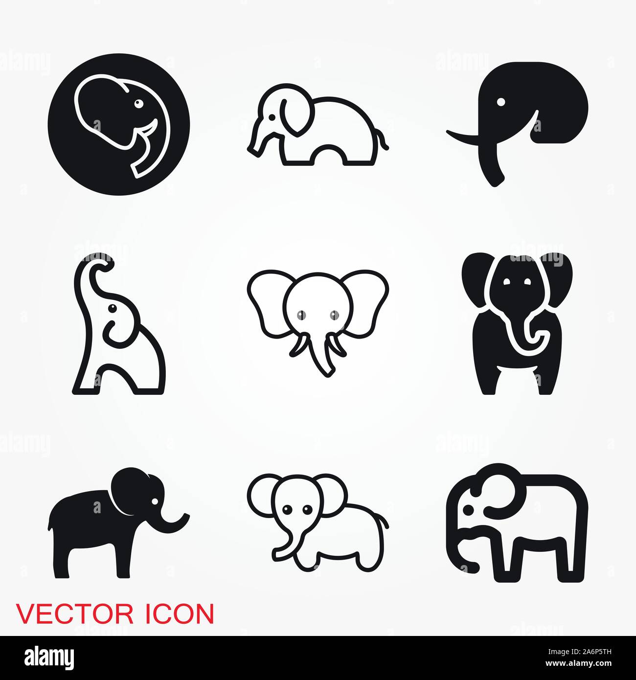 Elephant icon, vector logo line art illustration Stock Vector Image ...