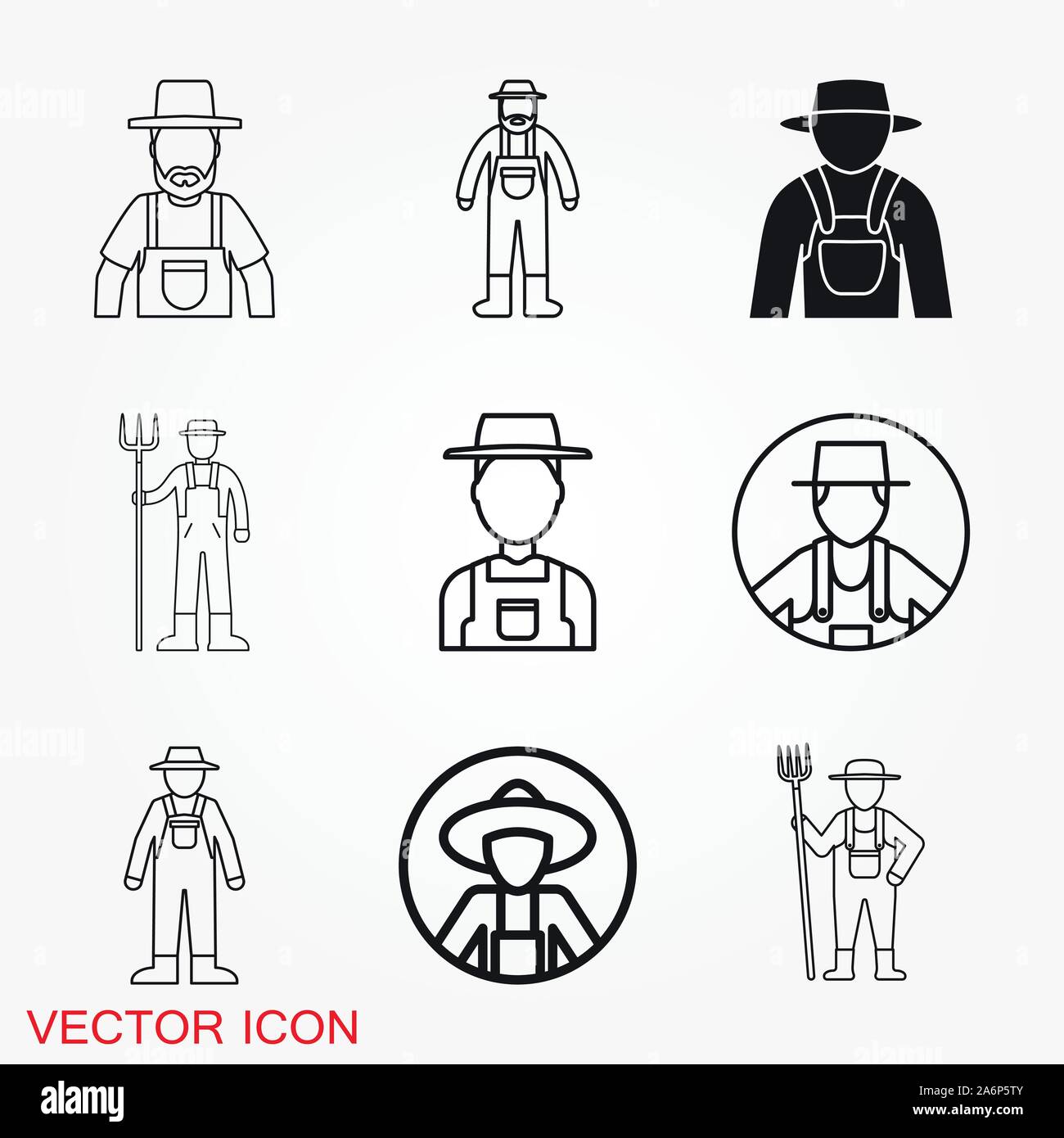 Farmer icon - vector farmer avatar or symbol Stock Vector Image & Art ...