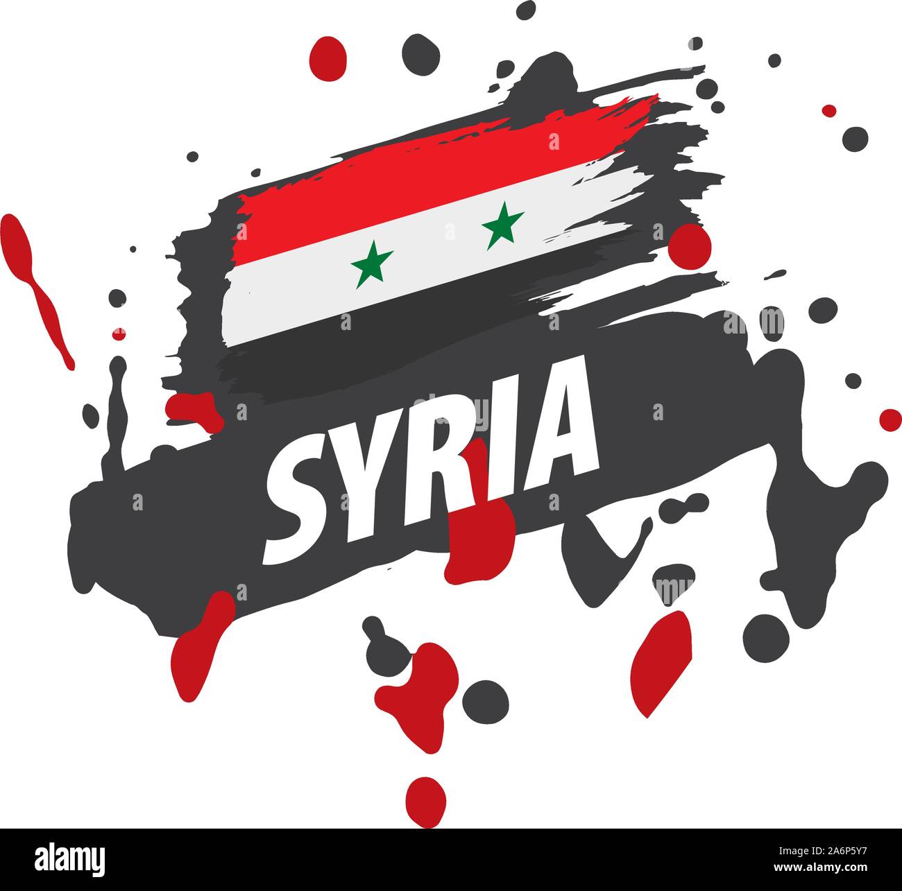 Syria flag, vector illustration on a white background Stock Vector ...