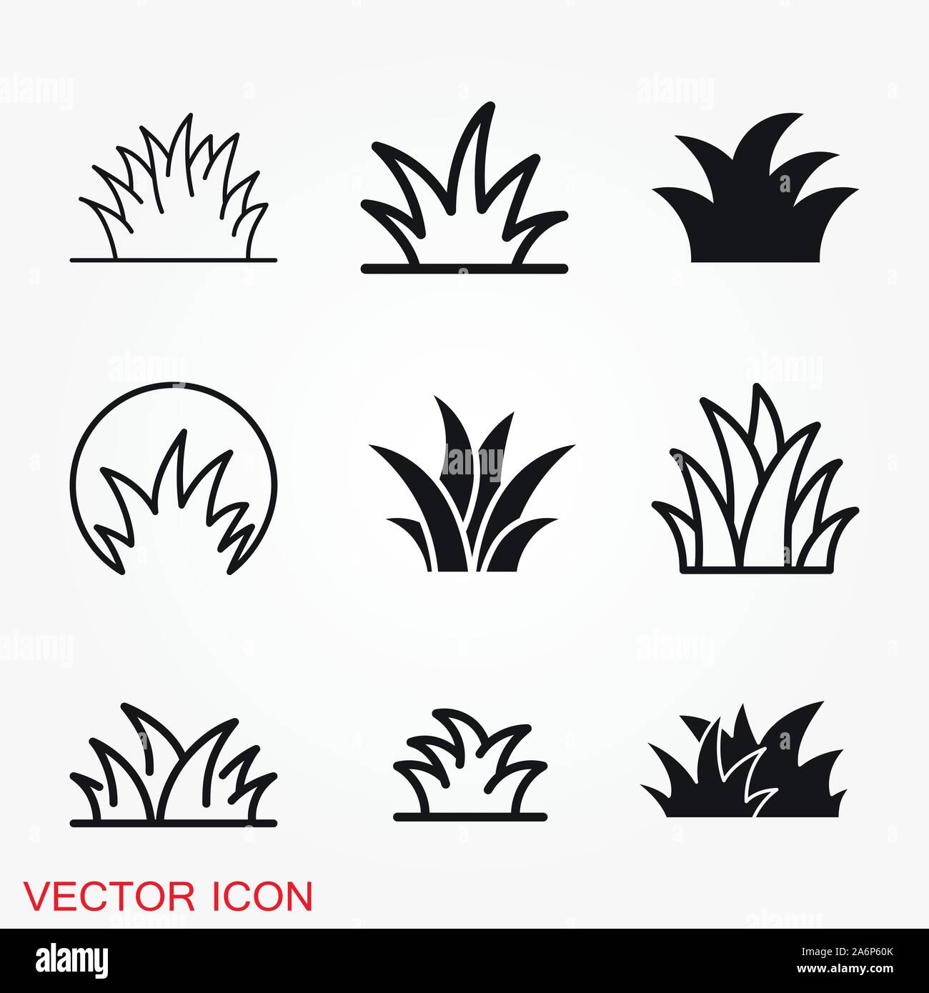 Grass icon, eco symbol of grass. Vector illustration Stock Vector Image ...