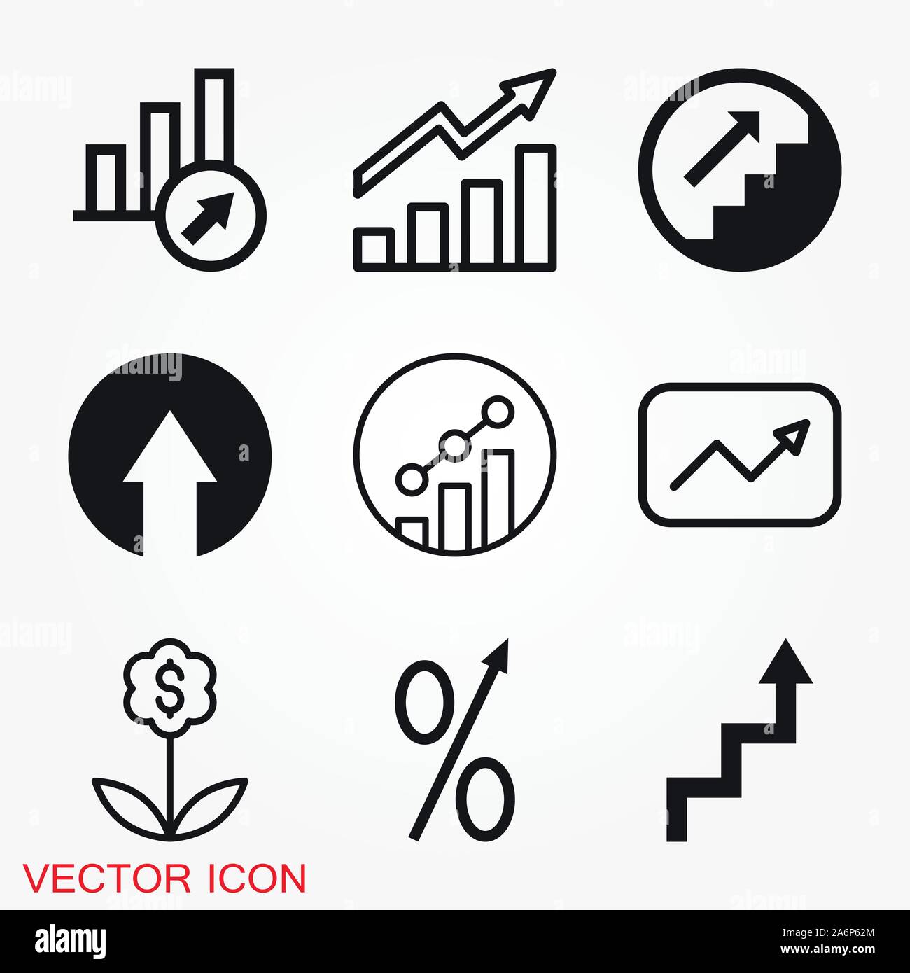 Growth icon, business infographic icon, vector growth symbol Stock ...