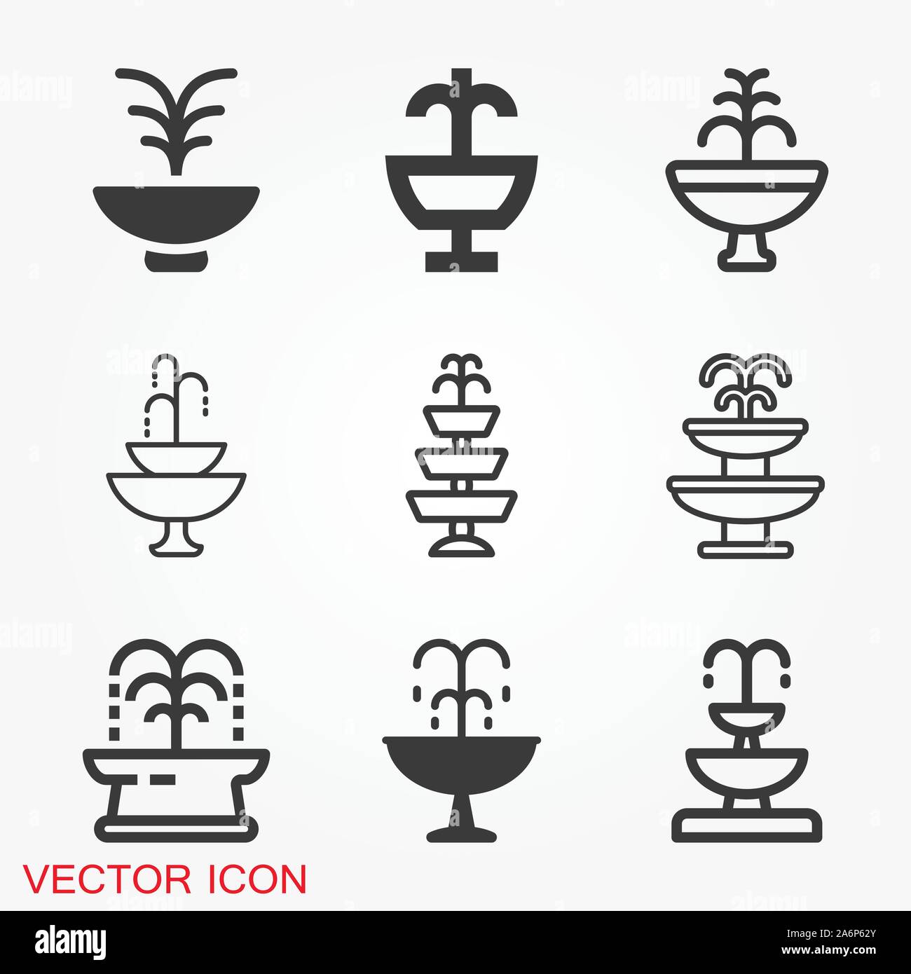 Fountain icon, vector illustration fountain with water splash Stock ...