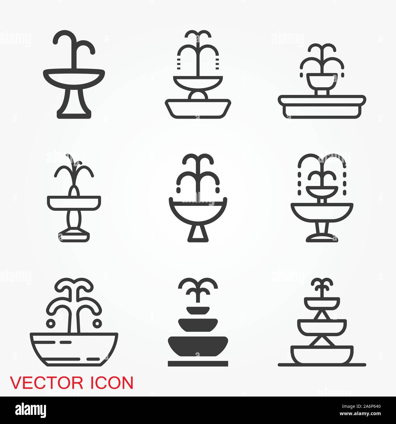 Fountain icon, vector illustration fountain with water splash Stock ...