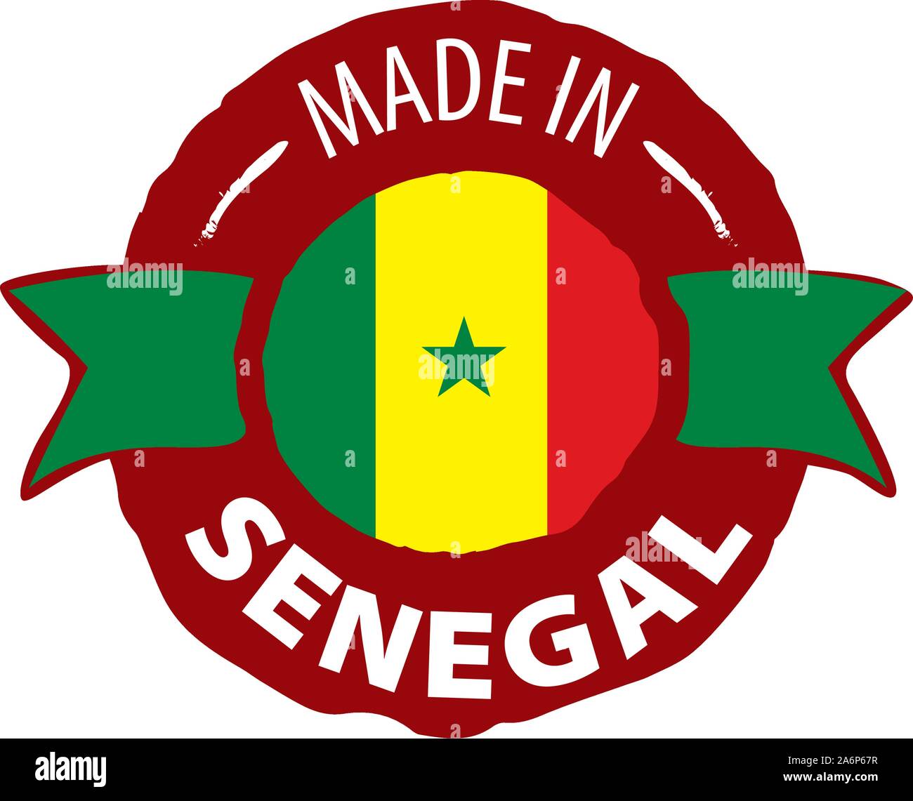 Senegal flag, vector illustration on a white background Stock Vector ...
