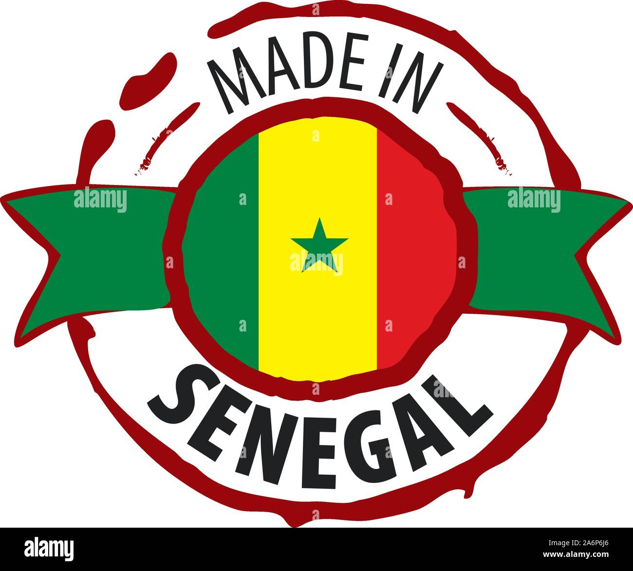Senegal flag, vector illustration on a white background Stock Vector ...