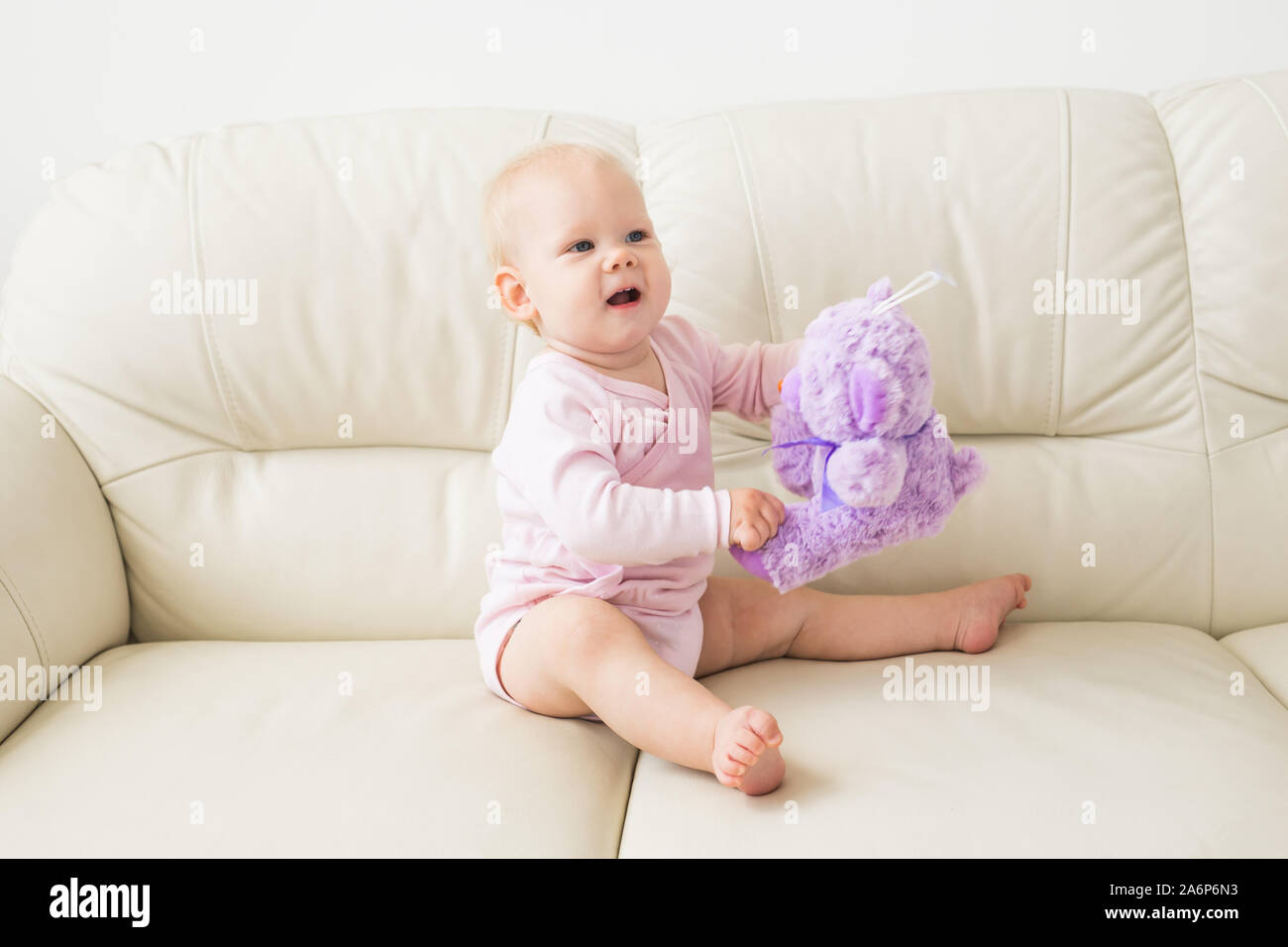 Children, infant and childhood concept - Beautiful cute soft baby ...