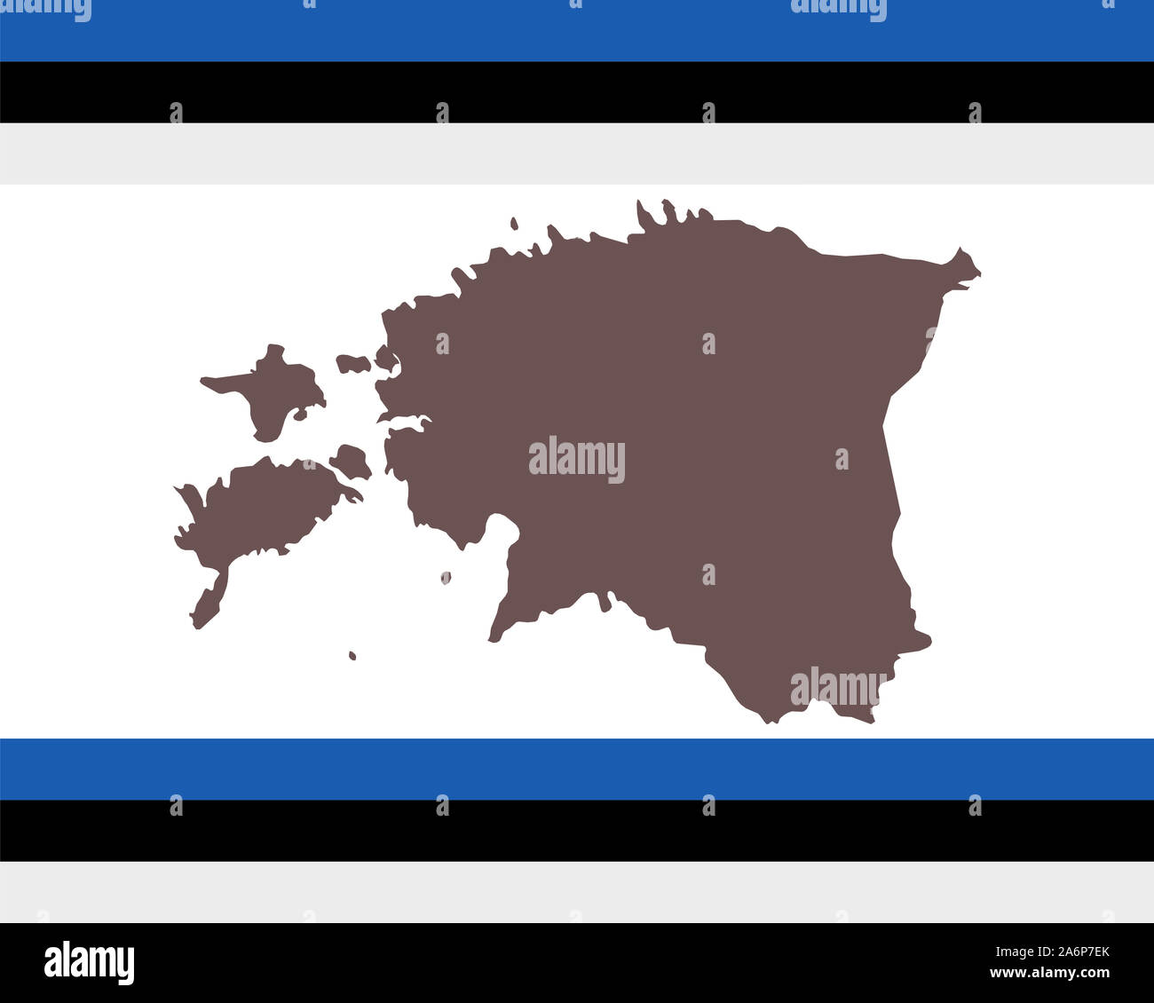 Map of Estonia on background with flag Stock Photo - Alamy