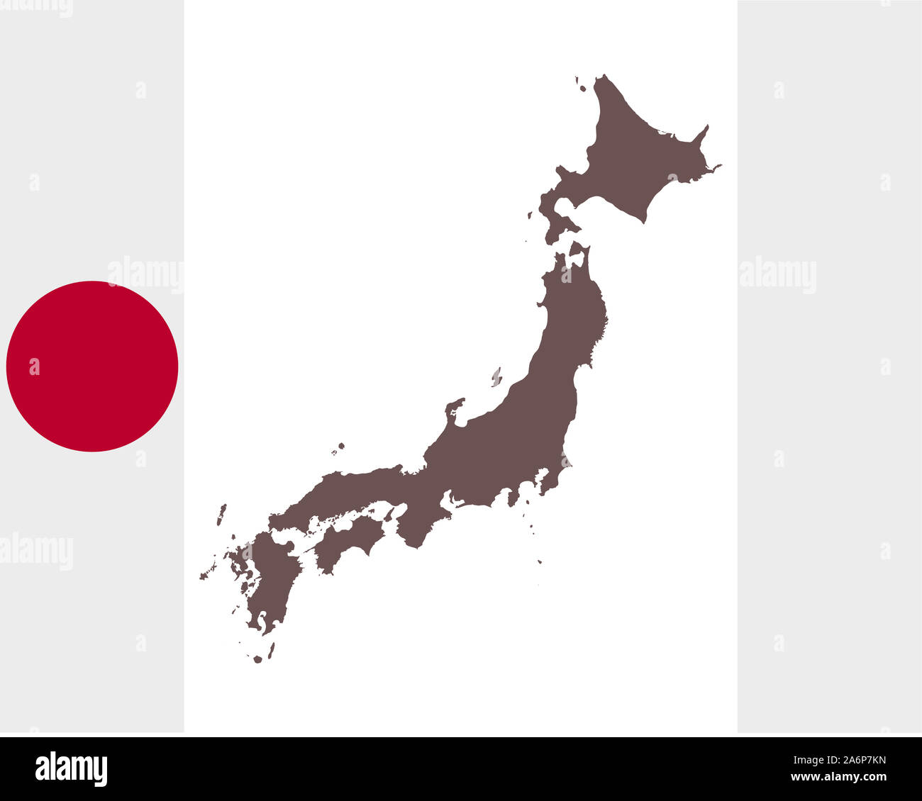 Map of Japan on background with flag Stock Photo - Alamy
