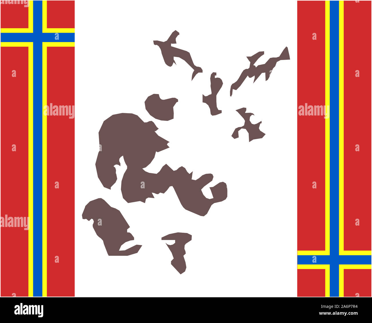 Map of the Orkneys on background with flag Stock Photo - Alamy