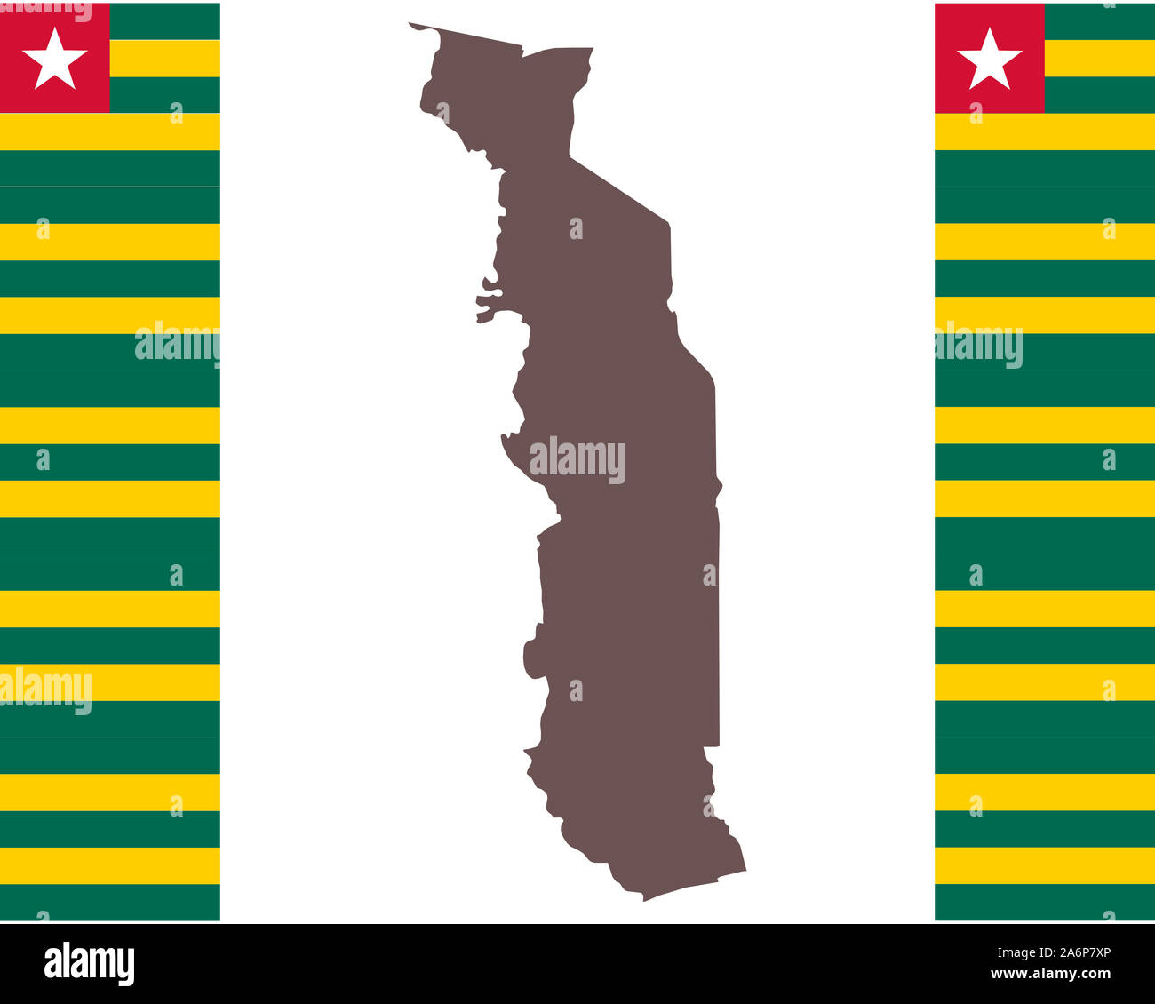 Map of Togo on background with flag Stock Photo - Alamy