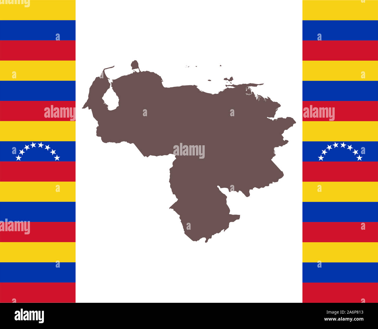 Map of Venezuela on background with flag Stock Photo - Alamy
