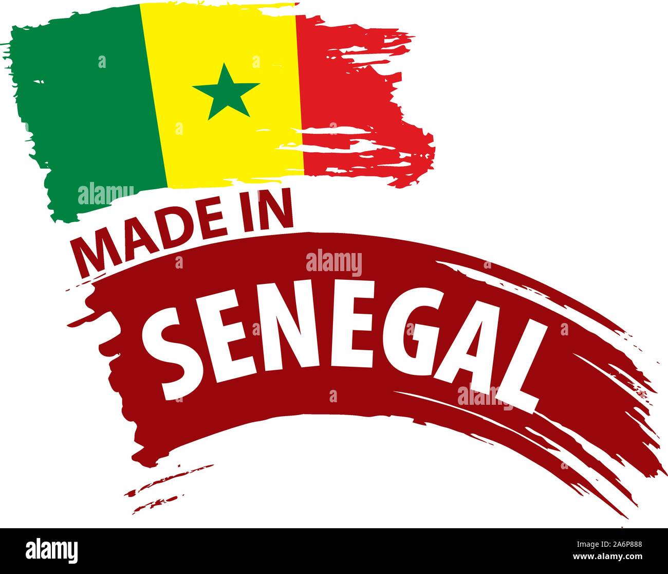 Senegal flag, vector illustration on a white background Stock Vector ...