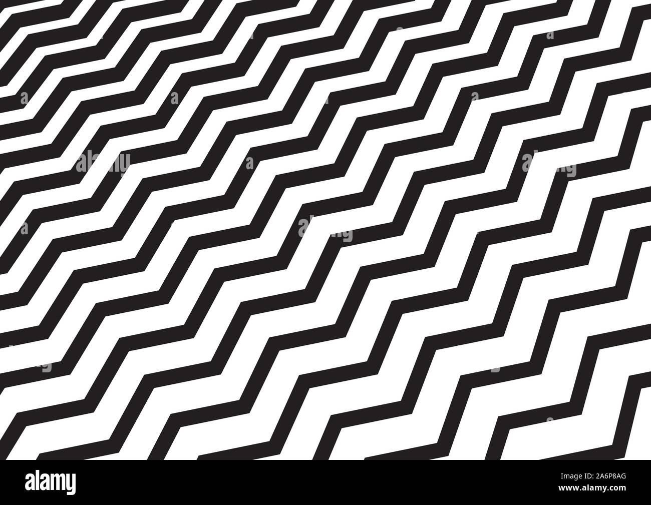 Abstract diagonal black chevron wave or wavy pattern on white ...