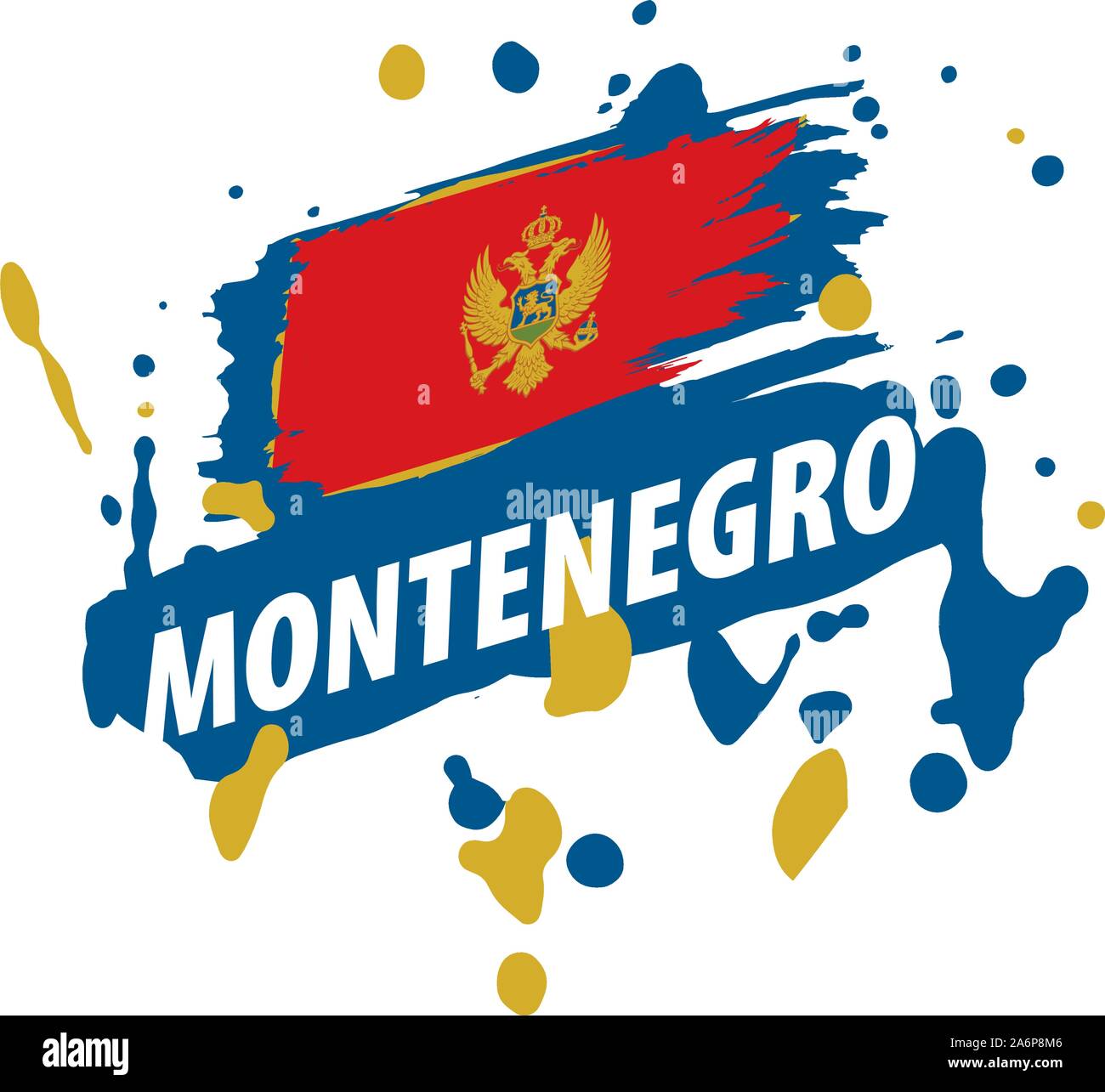montenegro flag, vector illustration on a white background Stock Vector ...