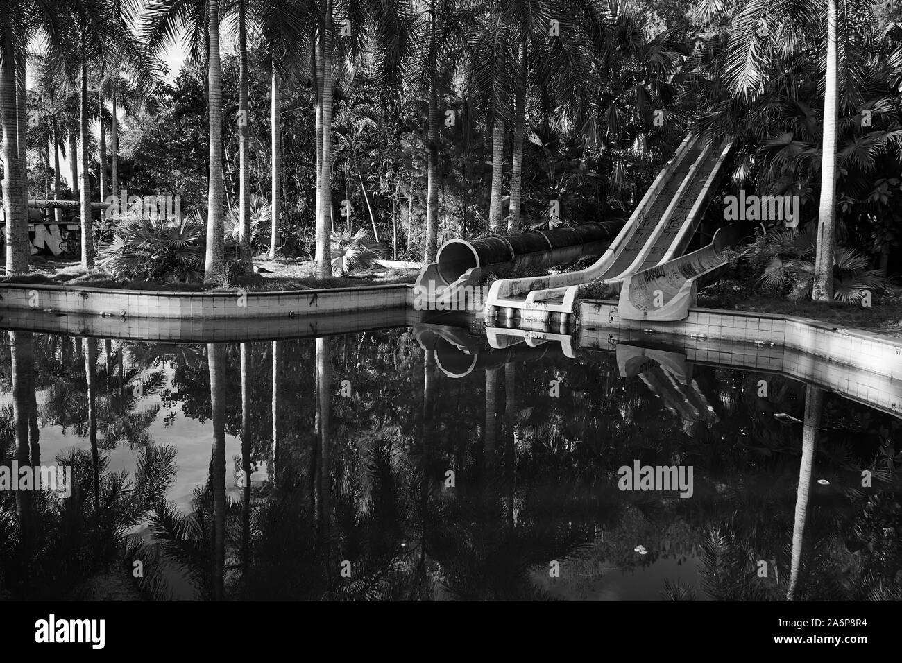 Abandoned waterpark Black and White Stock Photos & Images - Alamy