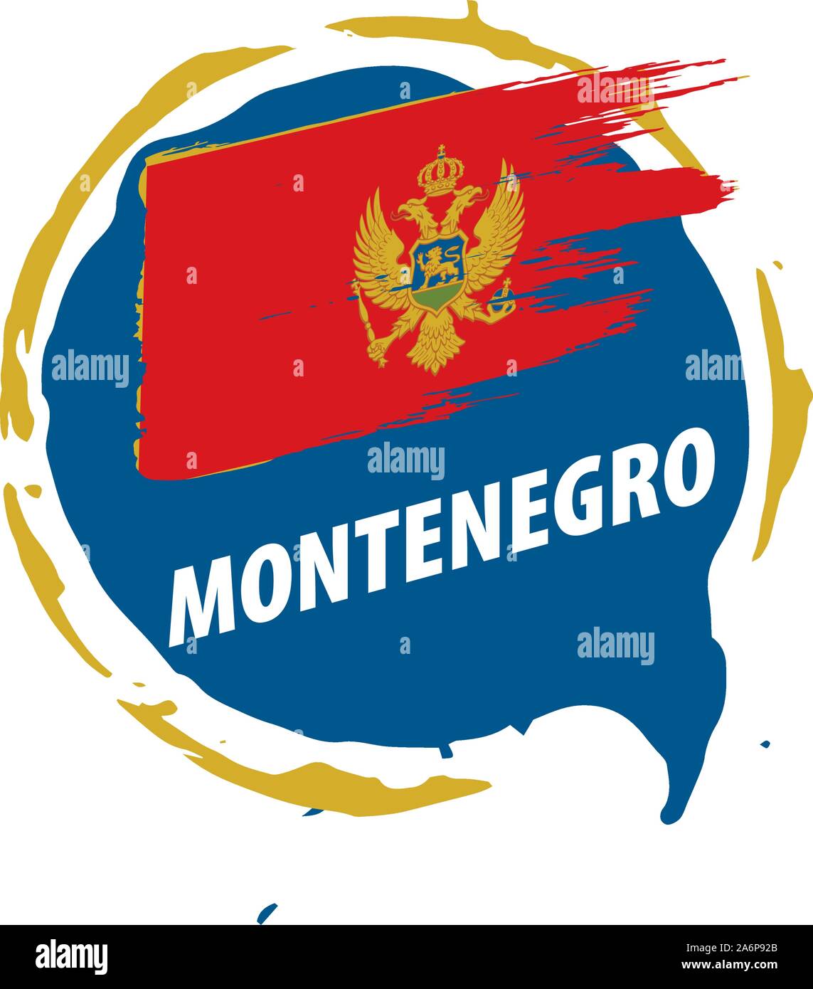 montenegro flag, vector illustration on a white background Stock Vector ...