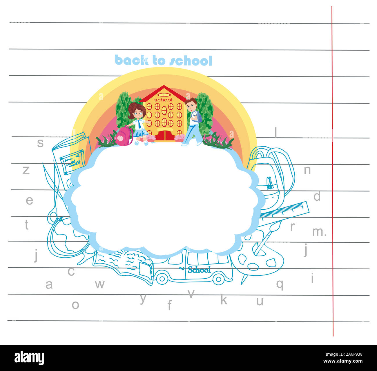 Back to school card Stock Photo - Alamy