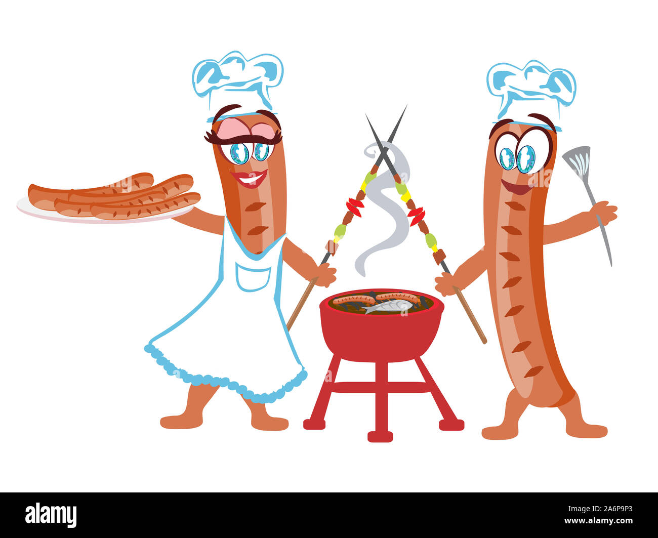 Cheerful sausage - funny character Stock Photo - Alamy
