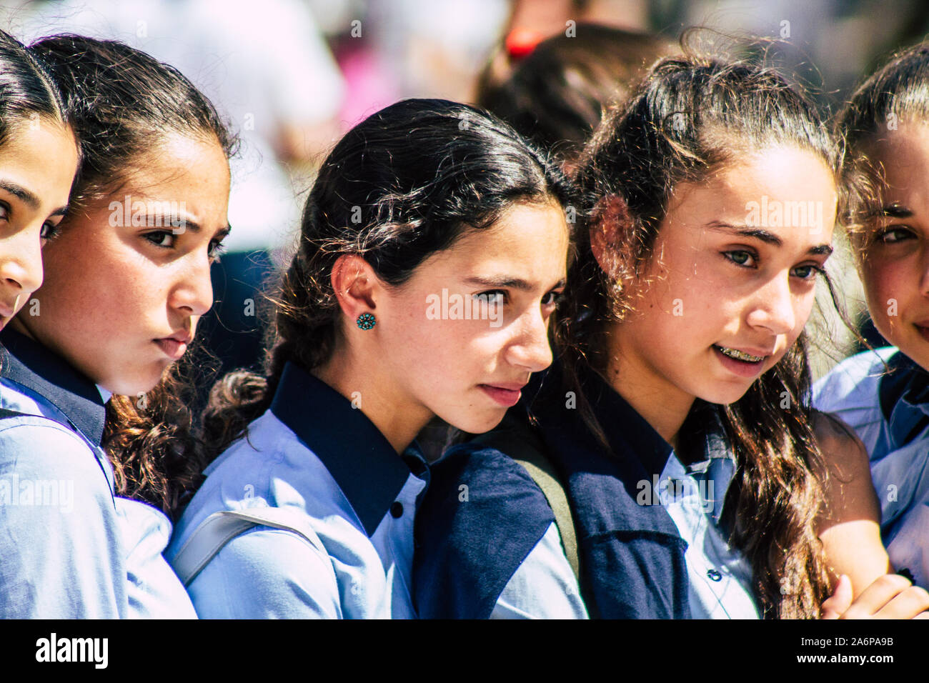 Jerusalem Israel October 06, 2019 View of unknowns Israeli young girls ...