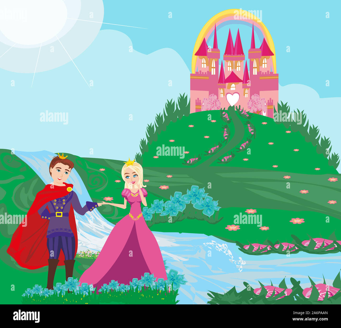 The princess and the prince in a beautiful garden Stock Photo - Alamy