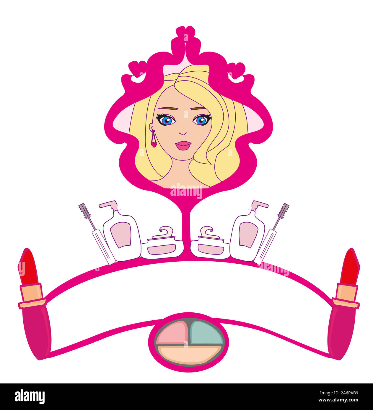 Make-up girl - abstract card Stock Photo - Alamy