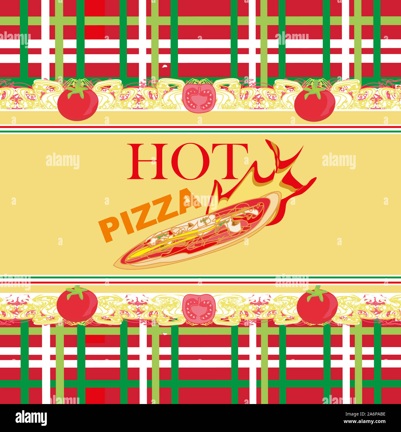 Pizza retro design template Stock Photo - Alamy