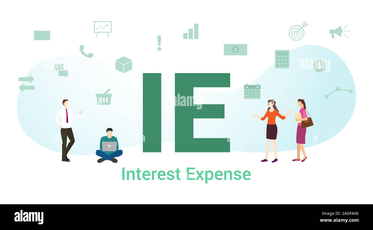 ie interest expense concept with big word or text and team people with ...