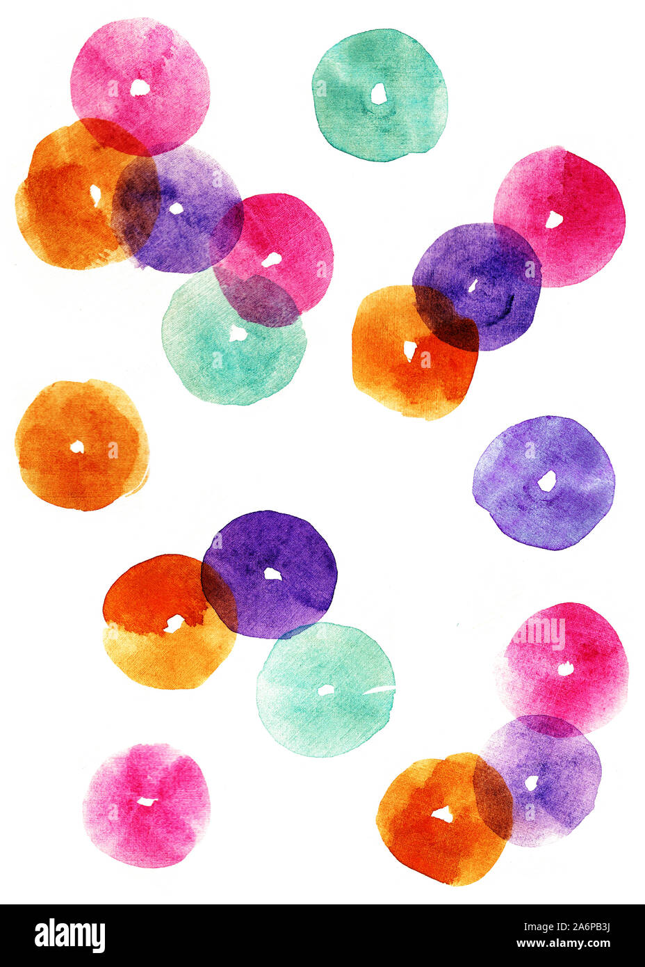 Hand Drawn Abstract Watercolor Geometrical Background With Visible ...