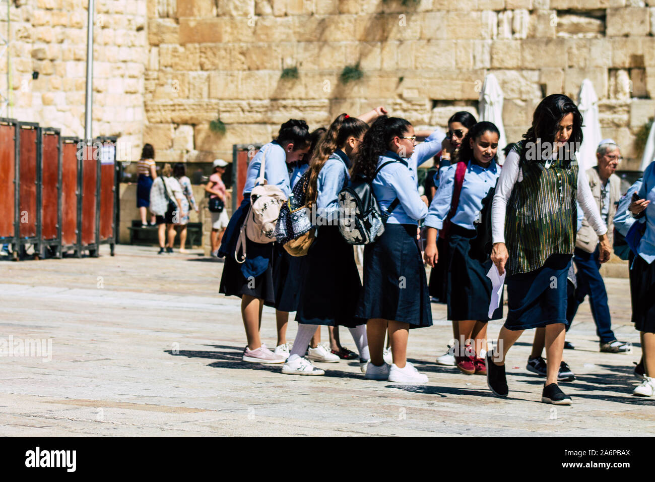 Jerusalem Israel October 06, 2019 View of unknowns Israeli young girls ...