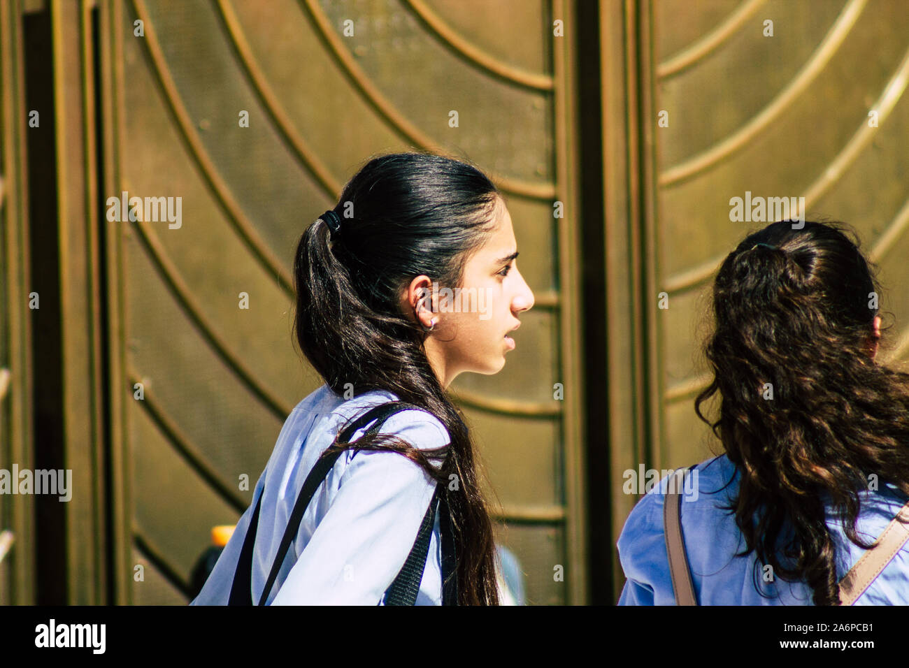 Jerusalem Israel October 06, 2019 View of unknowns Israeli young girls ...