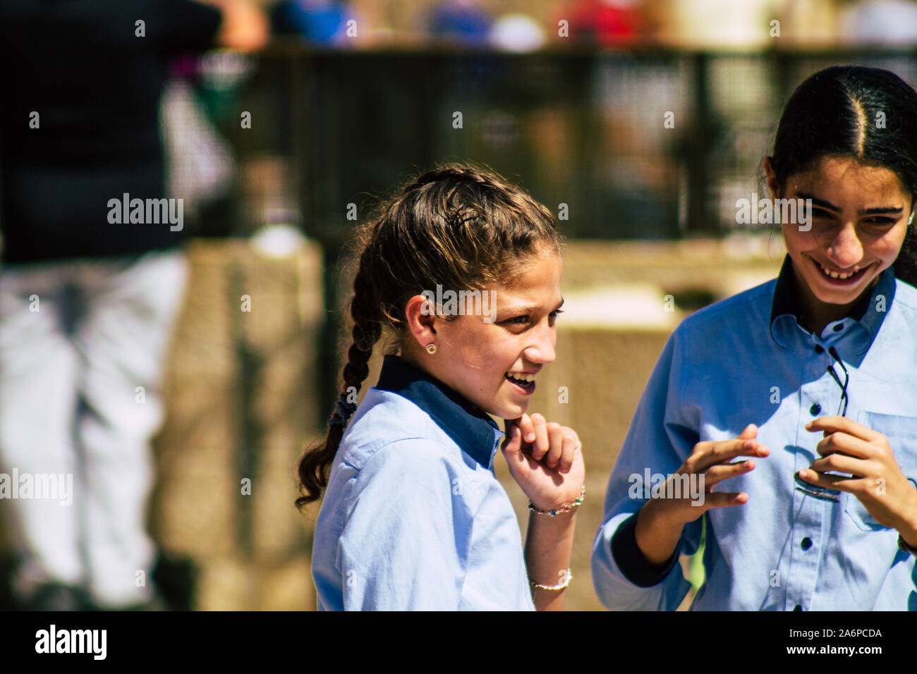 Jerusalem Israel October 06, 2019 View of unknowns Israeli young girls ...