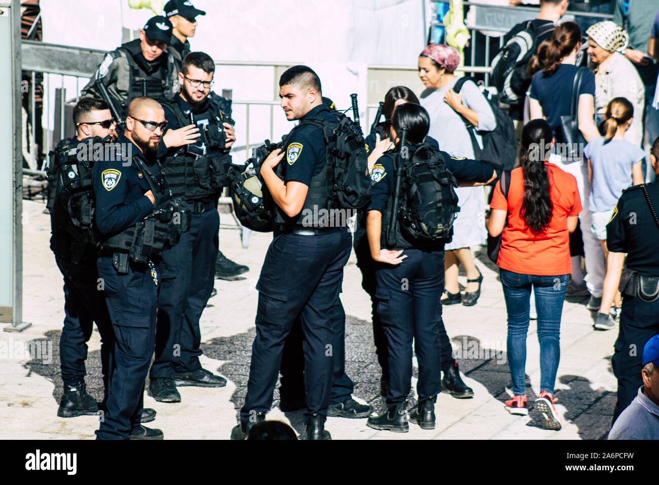 Jerusalem Israel October 6, 2019 View of the Israeli police patrolling ...