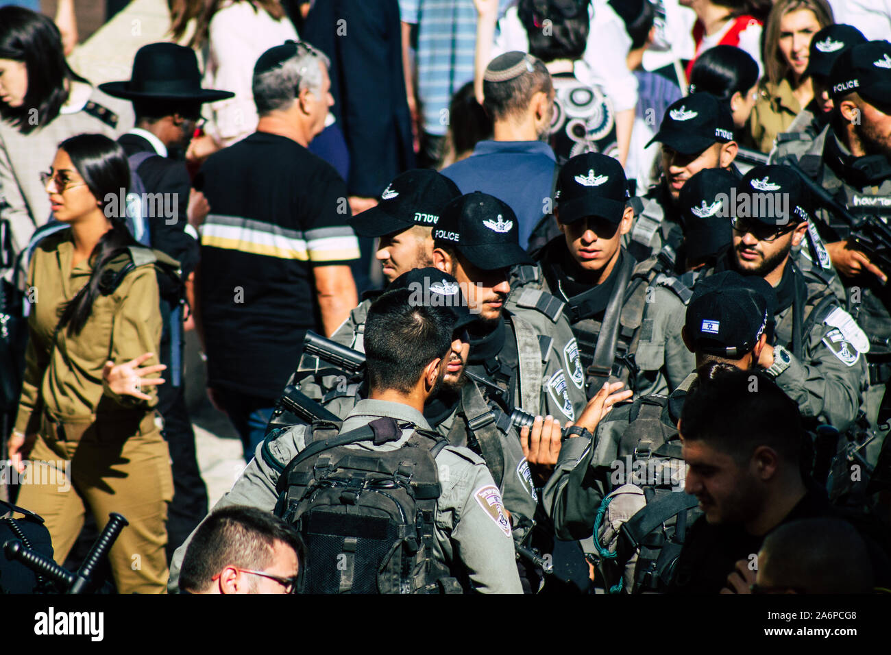 Jerusalem Israel October 6, 2019 View of the Israeli police patrolling ...