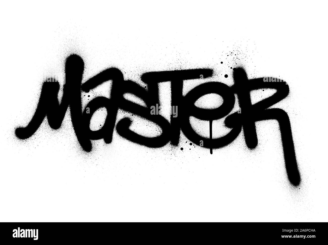 graffiti master word sprayed in black over white Stock Vector Image ...