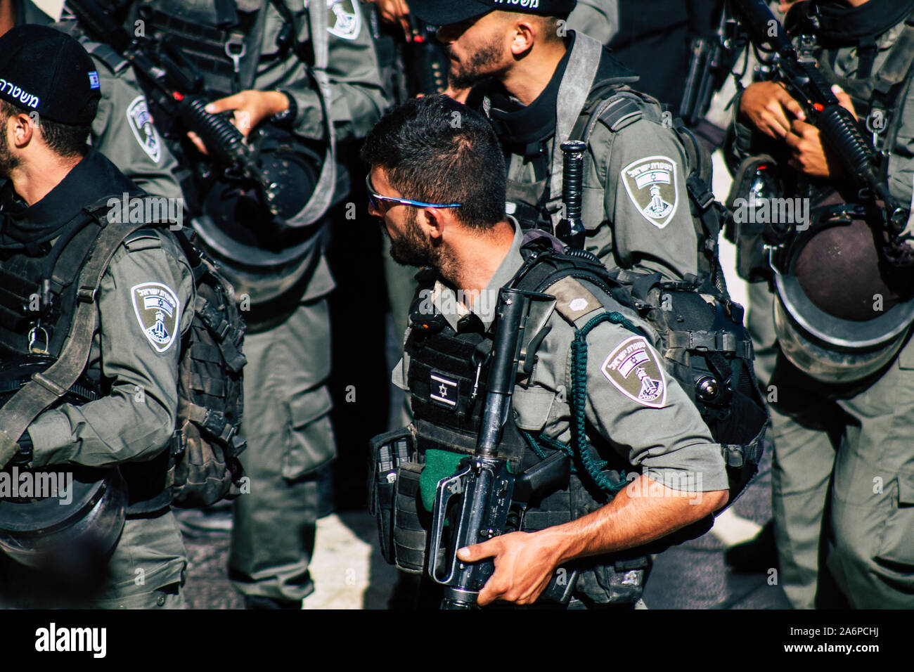 Jerusalem Israel October 6, 2019 View of the Israeli police patrolling ...
