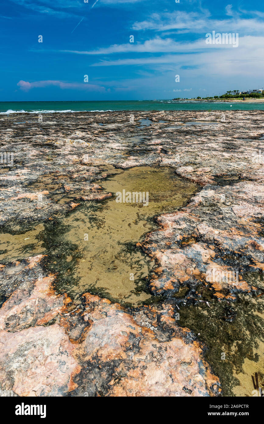 Colors and atmosphere of the Puglia sea. Italy Stock Photo - Alamy