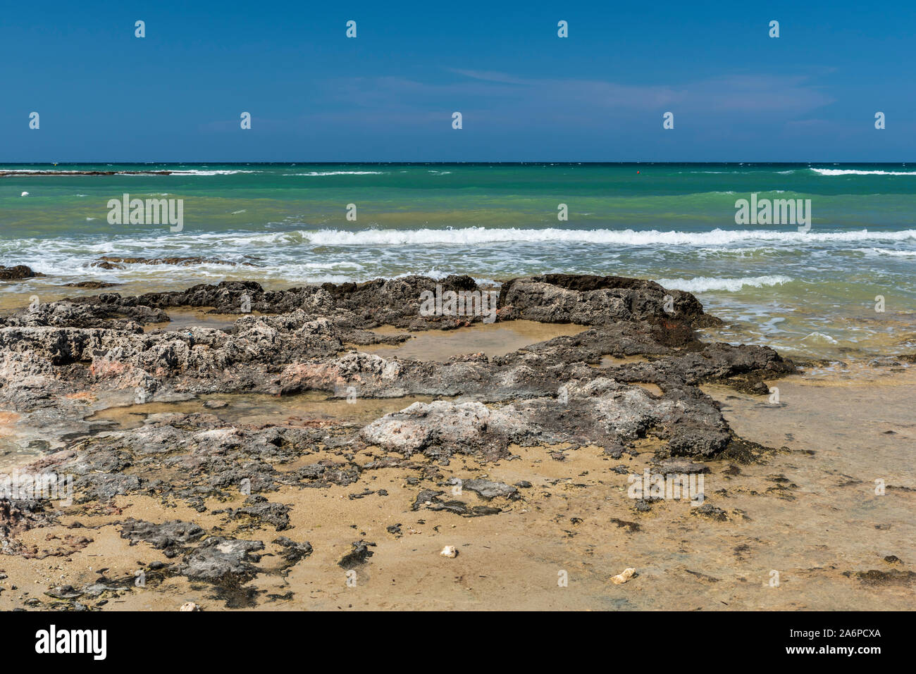 Colors and atmosphere of the Puglia sea. Italy Stock Photo - Alamy